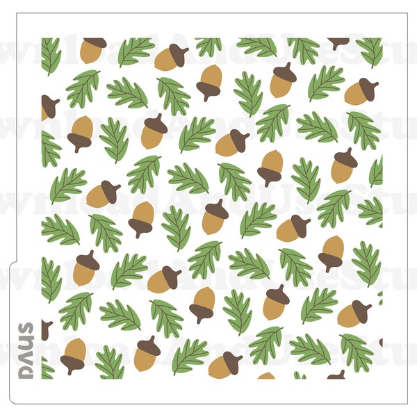 Oak and Acorn Stencil - Etsy