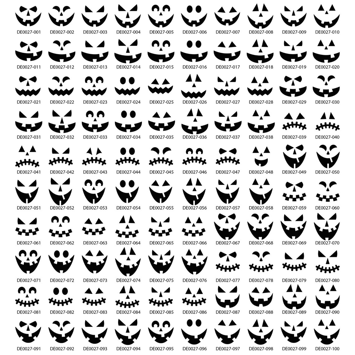 Halloween Pumpkin Faces Clipart: Jack O Lantern SVG Bundle (digital ...