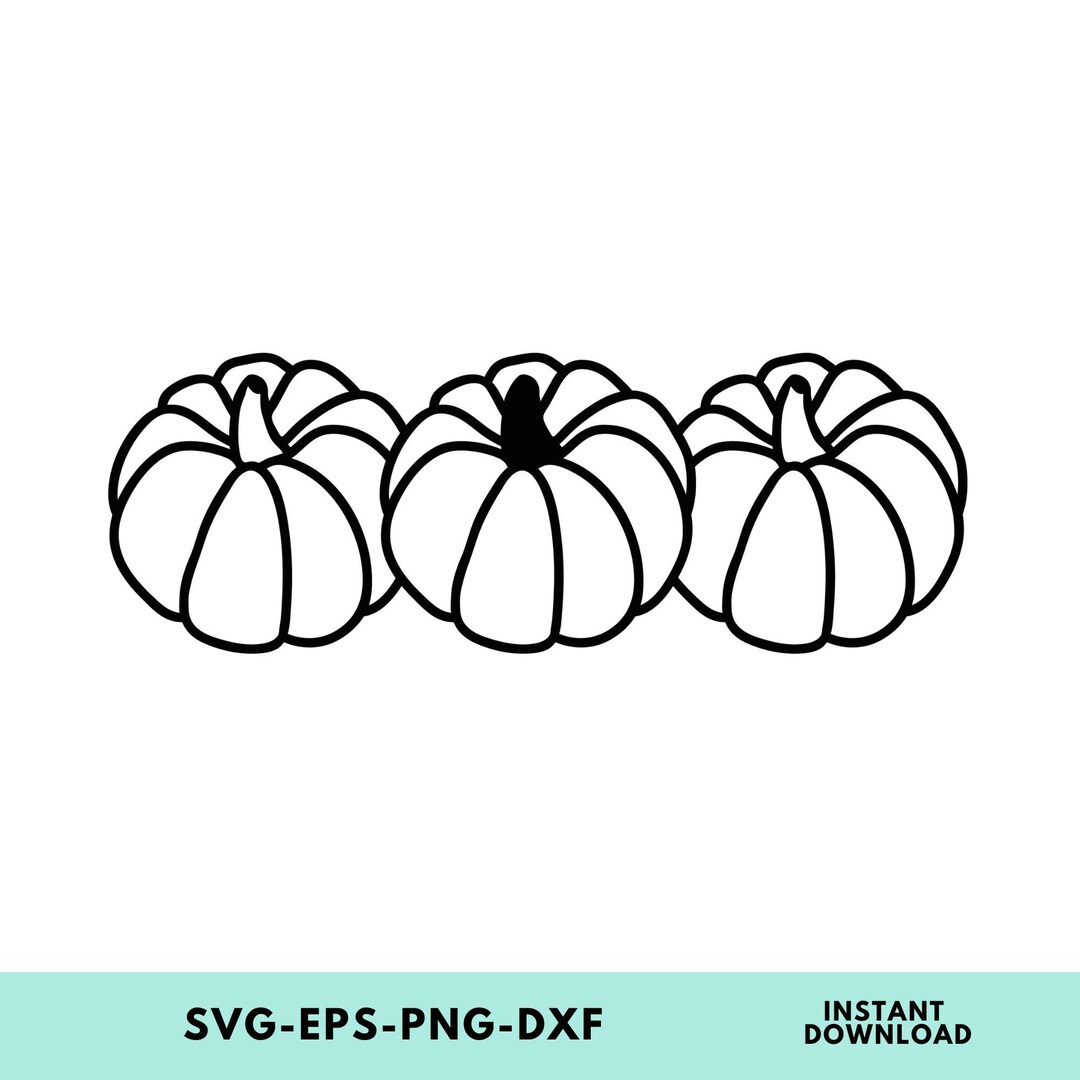 Cute Pumpkin SVG File, Line Art Fall SVG, Thanksgiving Pumkin, SVG ...