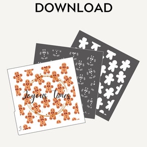 Digital STENCIL Gingerbread Man Cookie Stencil SVG Gingerbread Stencil ...