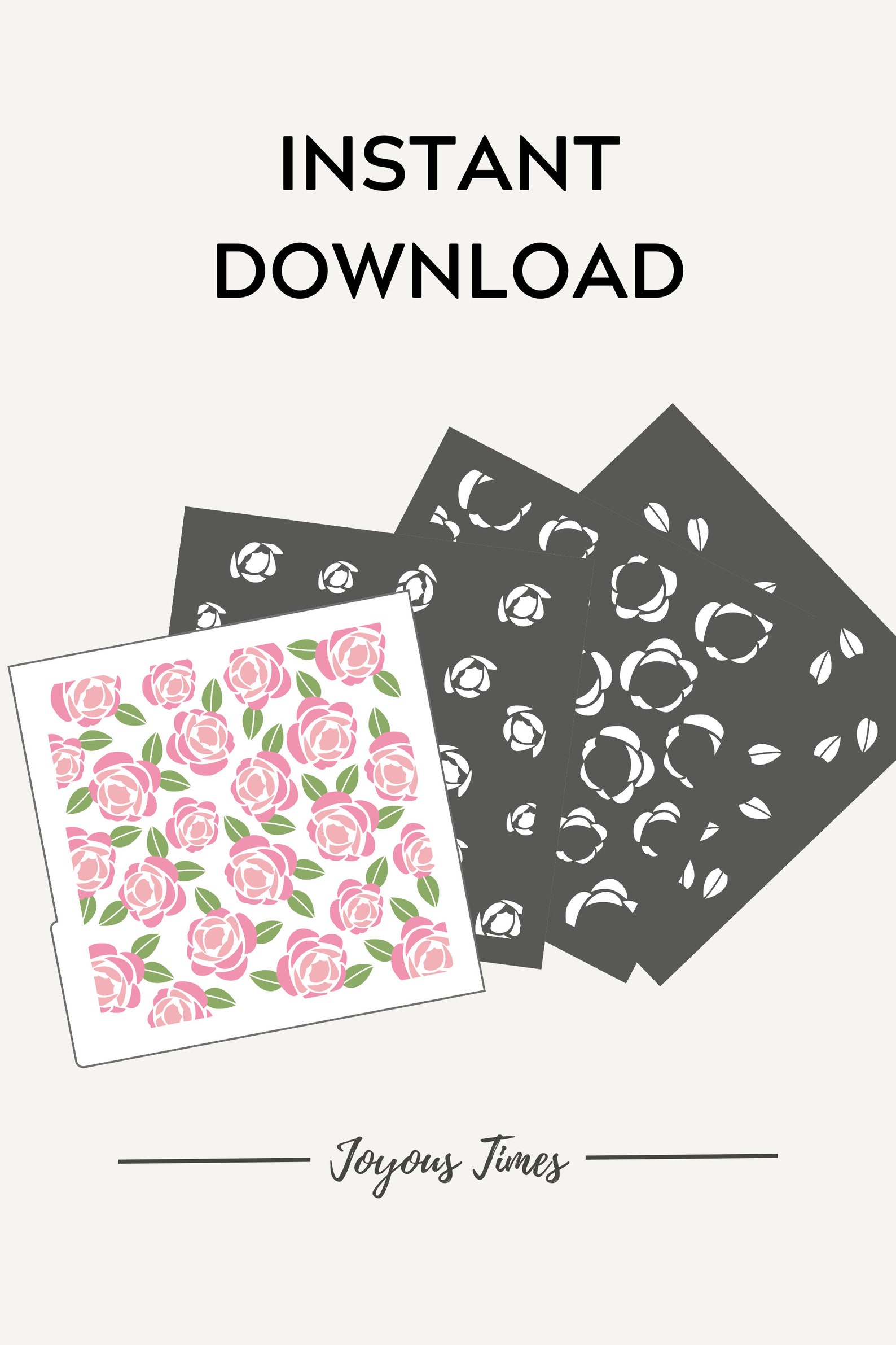 Digital STENCIL Roses Cookie Stencil SVG Floral Stencil Flower - Etsy