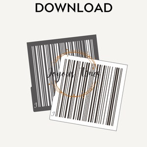 Digital STENCIL Barcode Cookie Stencil SVG Barcode Stencil Barcode Line Stencil Background ...