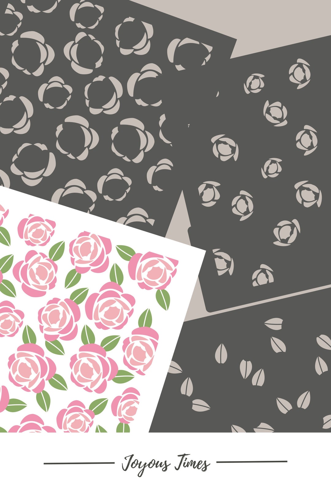 Digital STENCIL Roses Cookie Stencil SVG Floral Stencil Flower Rose ...