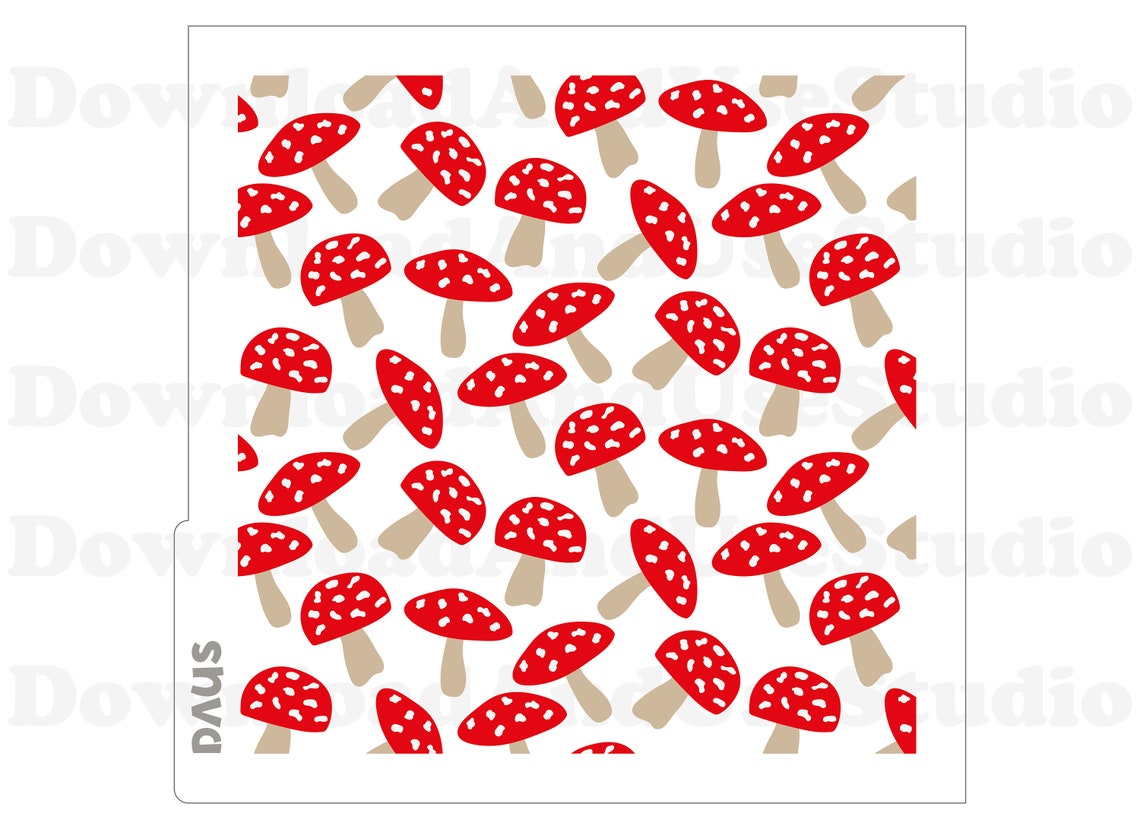 POchoir NUMÉRIQUE, pochoir champignon SVG et PNG Fichiers, 3 parties ...