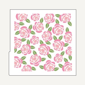 Digital STENCIL Roses Cookie Stencil SVG Floral Stencil Flower Rose ...