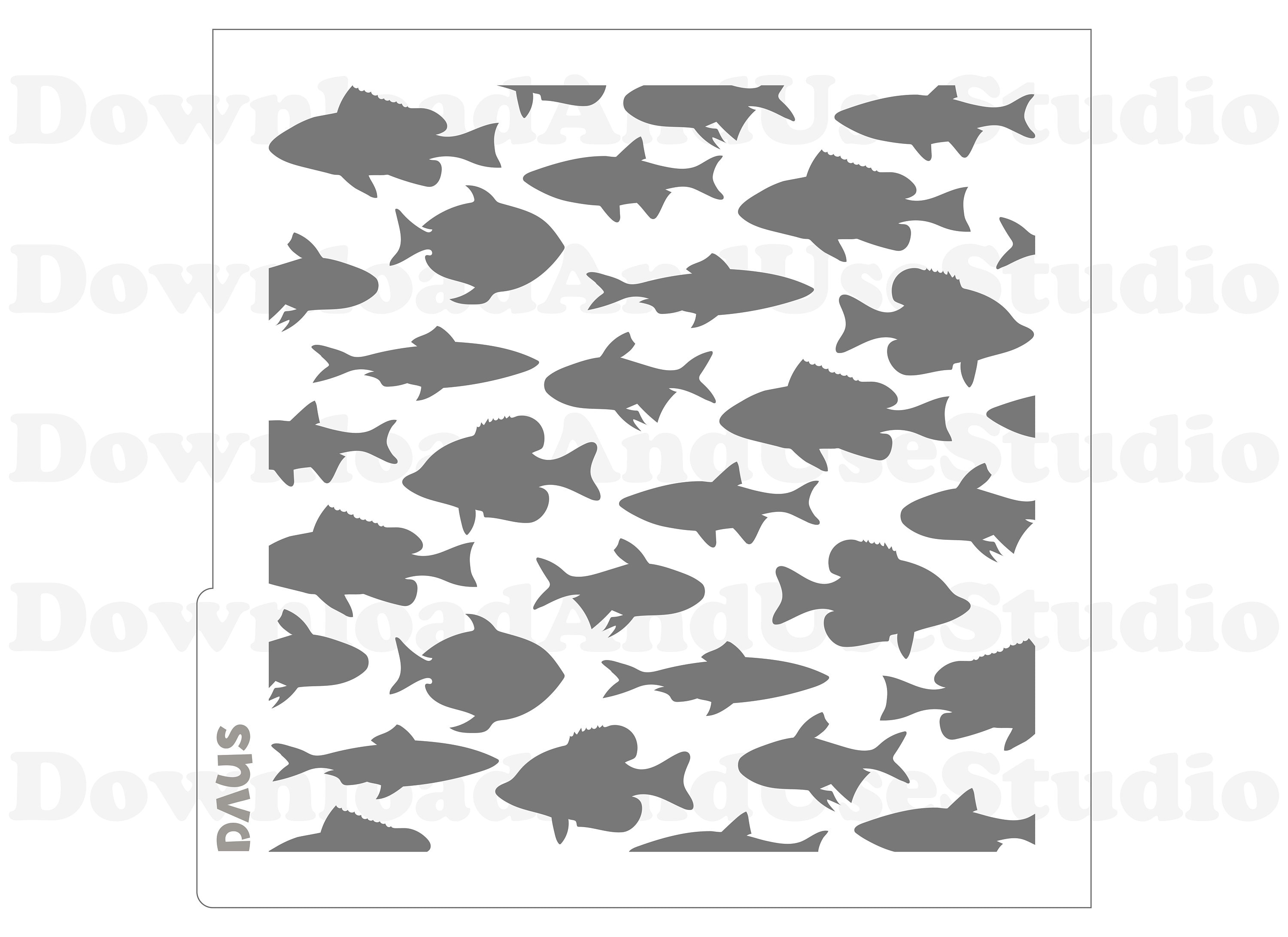 School Of Fish Stencil