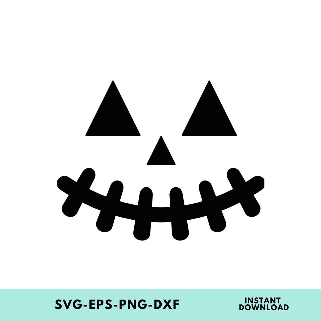 Jack O Lantern Face SVG: Halloween Pumpkin Carving Clipart (digital ...
