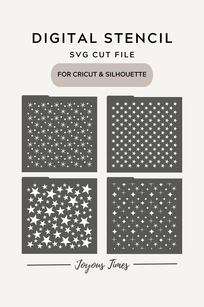 Digital Stencil Bundle Star Stencil Repeating Star Pattern Etsy