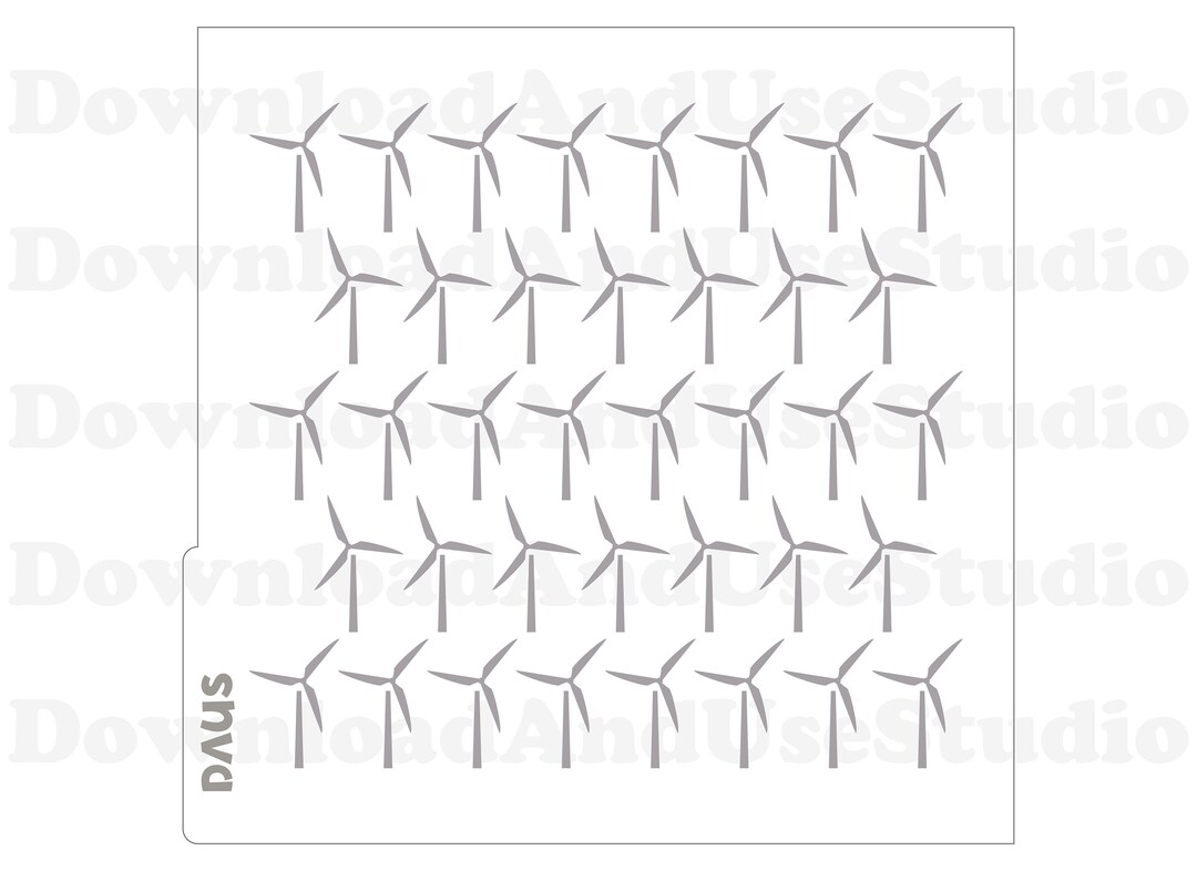 DIGITAL Stencil, Wind Turbine Cookie Stencil SVG and PNG Files, DAUS064 ...