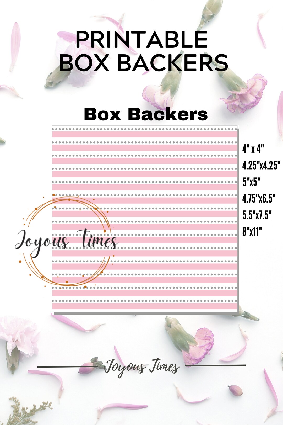 Printable Pink Stripes Box Backer: Cookie & Gift Packaging (PDF) - Etsy
