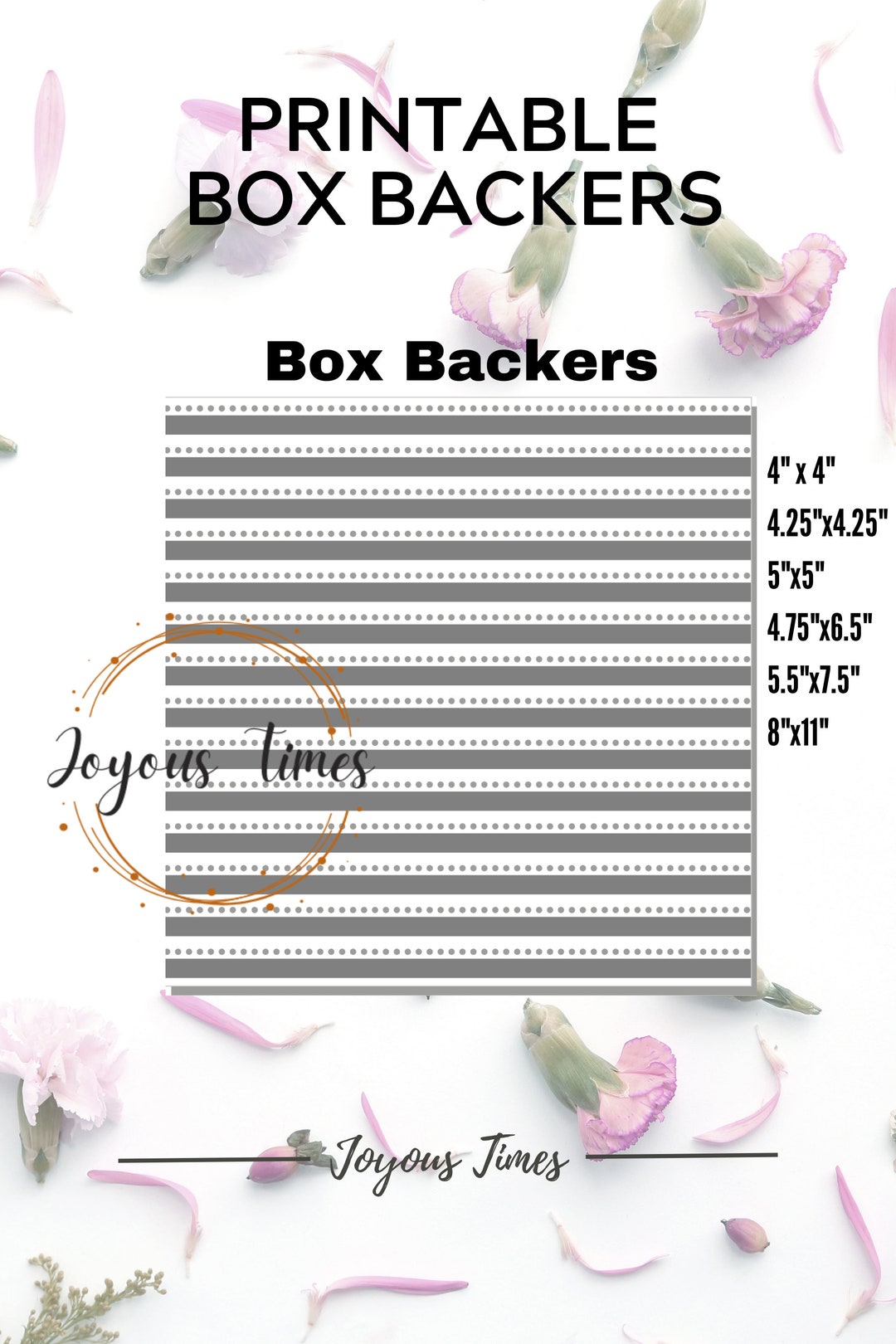 Box BACKER Printable Gray Stripes and Dots Box Background Packaging ...
