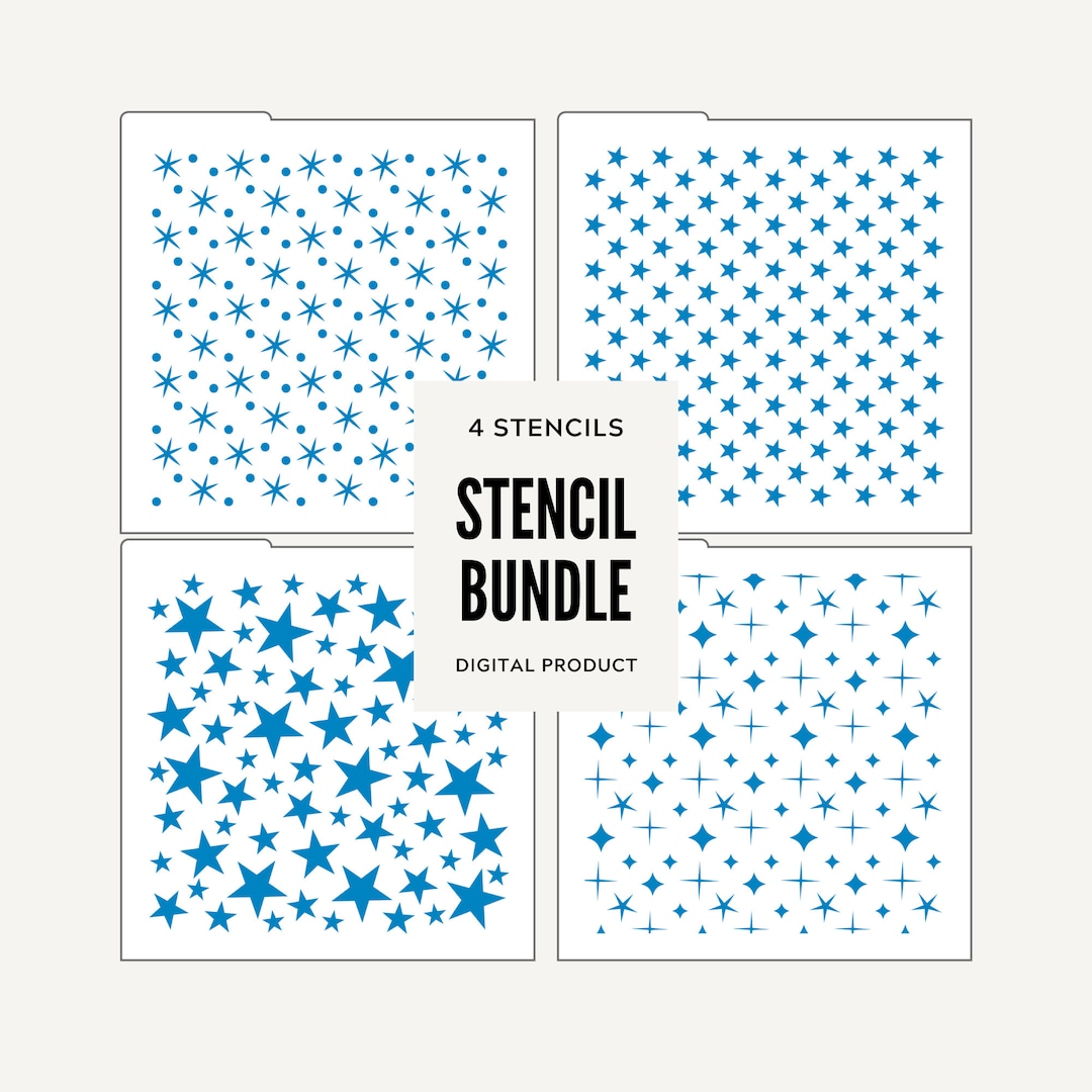 Digital STENCIL Bundle Star Stencil Repeating Star Pattern Stencil ...