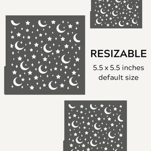 Digital STENCIL Moon Star Stencil Sky Stencil Crescent Stencil Celestial Stencil Star Moon ...