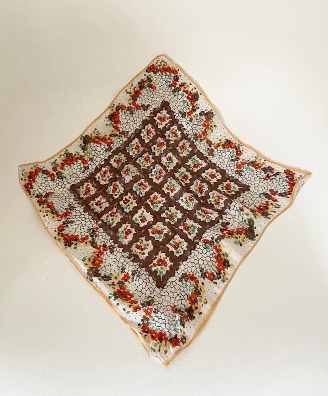 Art Deco 1920s Geometric Silk Pocket Square Scarf Handkerchief ...