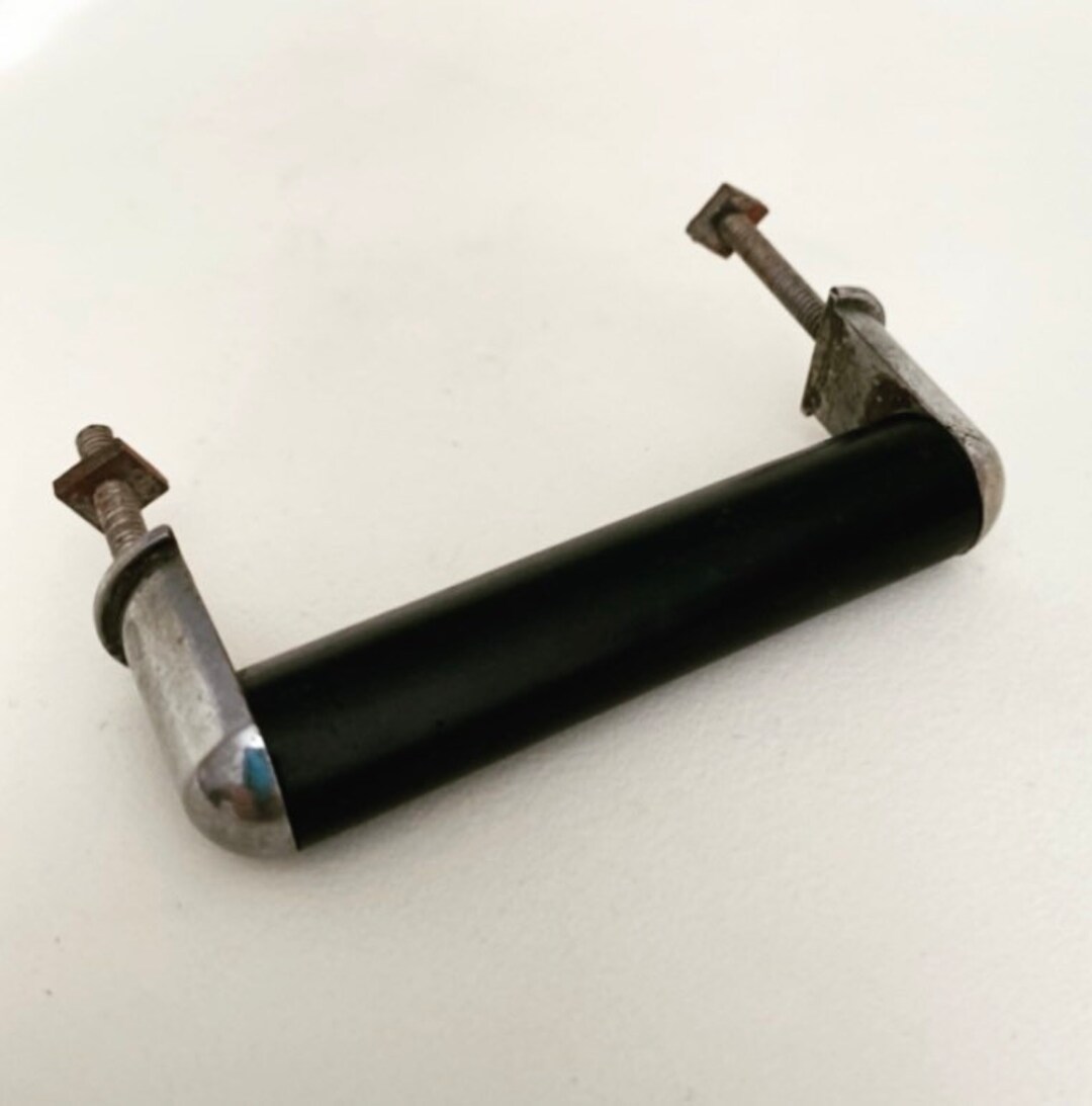 Art Deco 1930s Vintage Black Bakelite & Chrome Drawer Pull Handle - Etsy