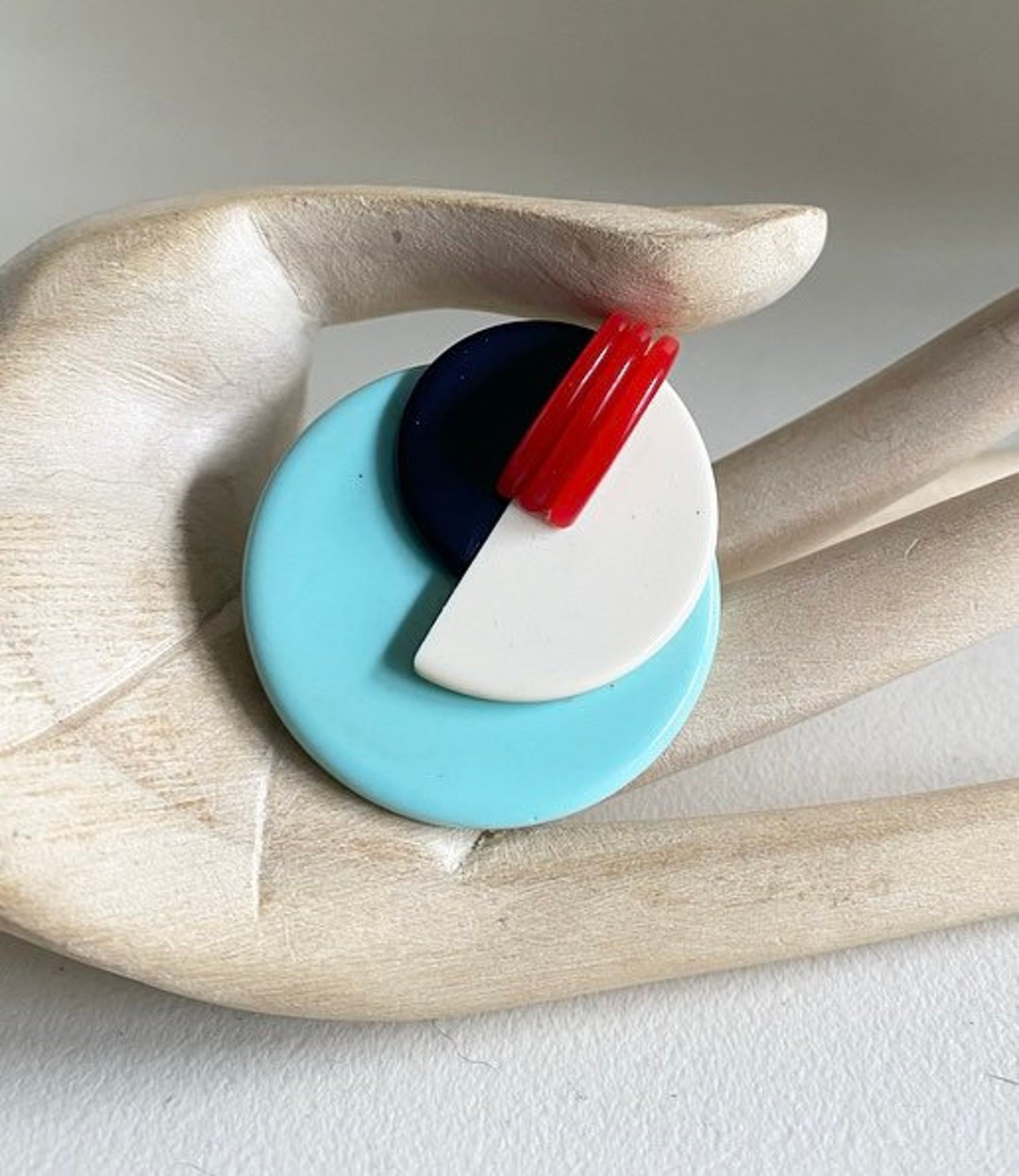 Art Deco Vintage Bakelite & Galalith Geometric Brooch - Etsy