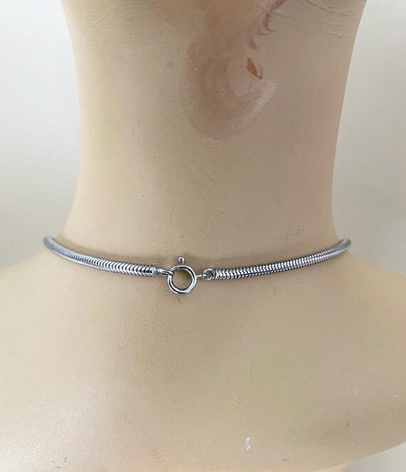 Antique Art Deco 1930s Vintage Chrome Bow necklace Mo… - Gem