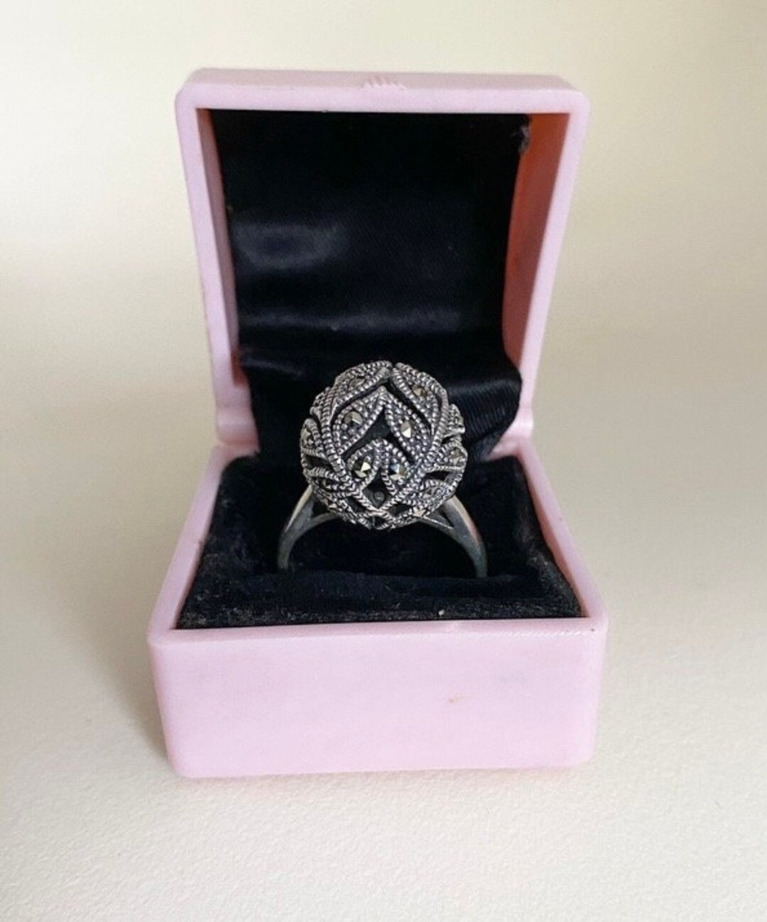 Art Deco Vintage 1930s Marcasite Orb Shaped Cocktail Hallmarked 925 ...