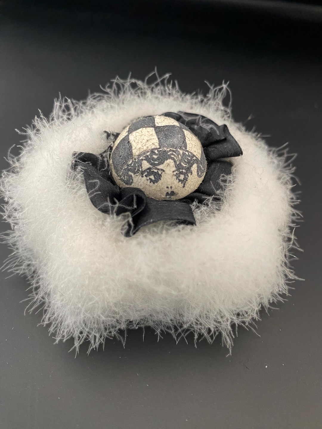 Antique Art Deco 1920s Rare Flapper Lady Black & White Swans Down ...