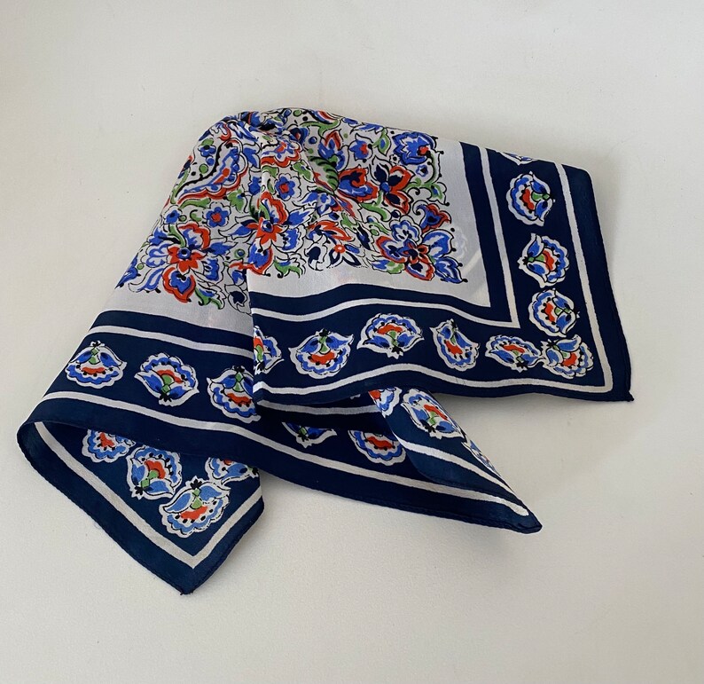 Art Deco 1920s Geometric Silk Pocket Square Scarf Handkerchief ...