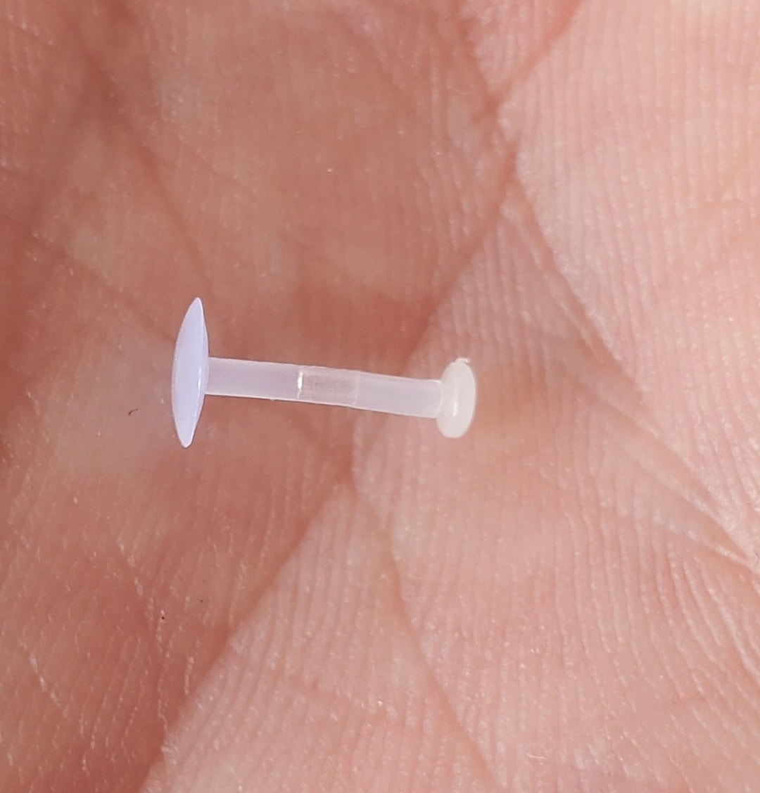 Push Pin Labret Retainer, 16g, 14g, 6mm, 8mm, 10mm, 12mm, L, Clear Head ...