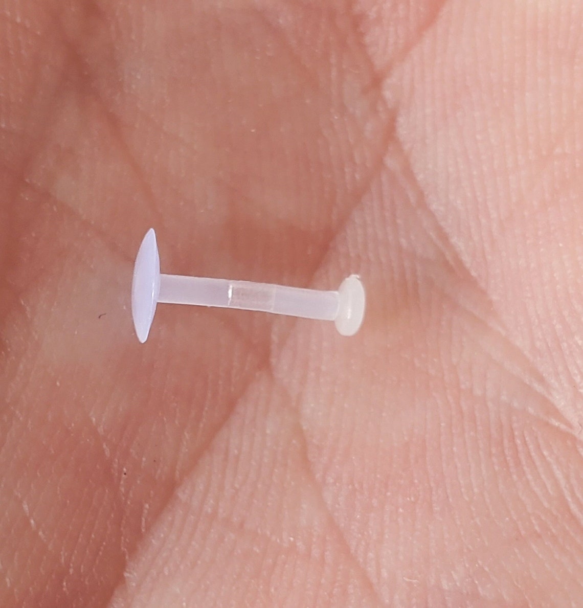 Push Pin Labret Retainer, 16g, 14g, 6mm, 8mm, 10mm, 12mm, L, Clear Head ...