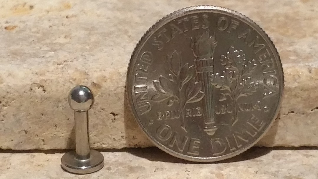 14g 6mm 1/4" 3mm Ball Labret. High Quality, Lip, Labret, Cheek ...