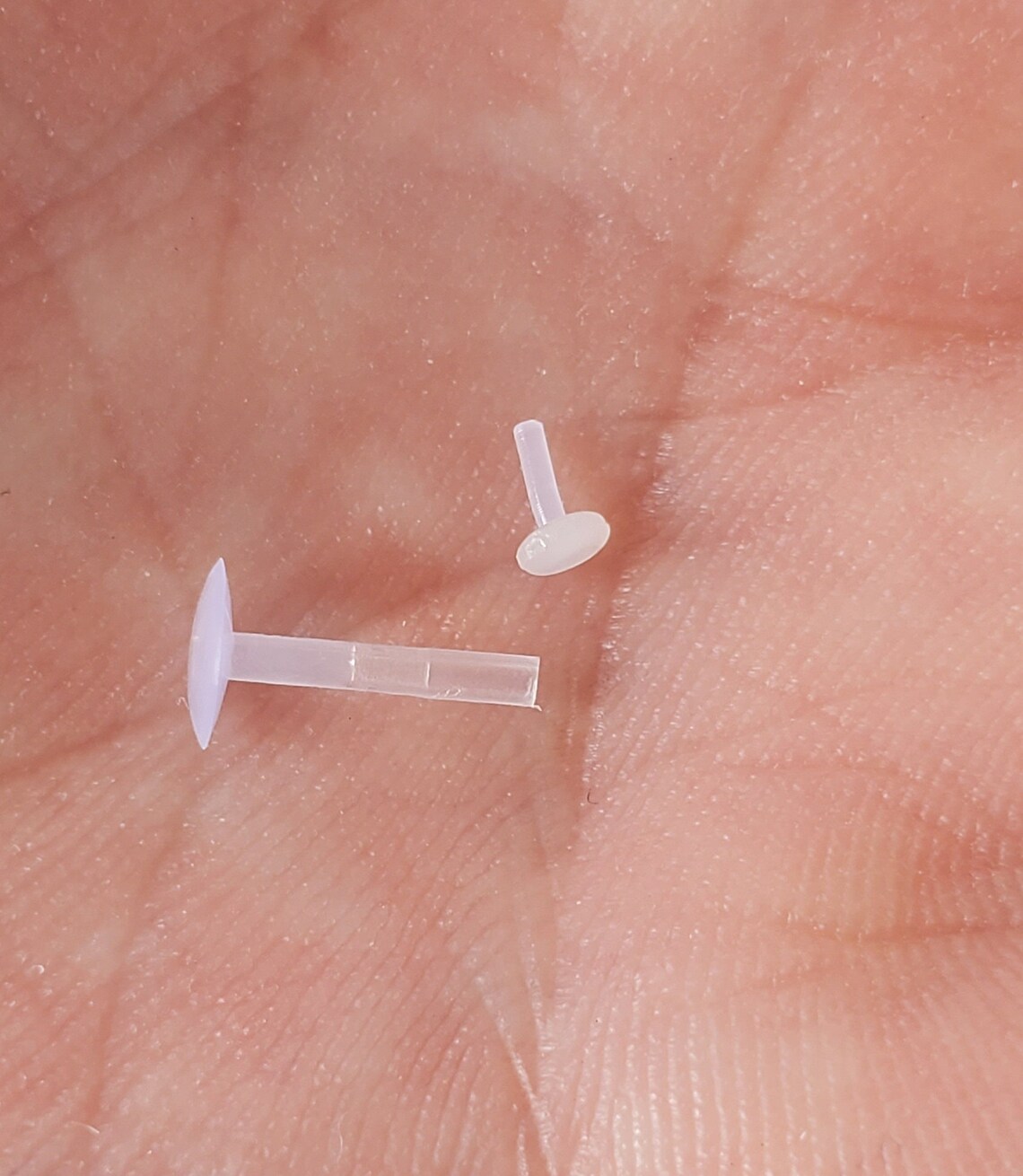Push Pin Labret Retainer, 16g, 14g, 6mm, 8mm, 10mm, 12mm, L, Clear Head ...