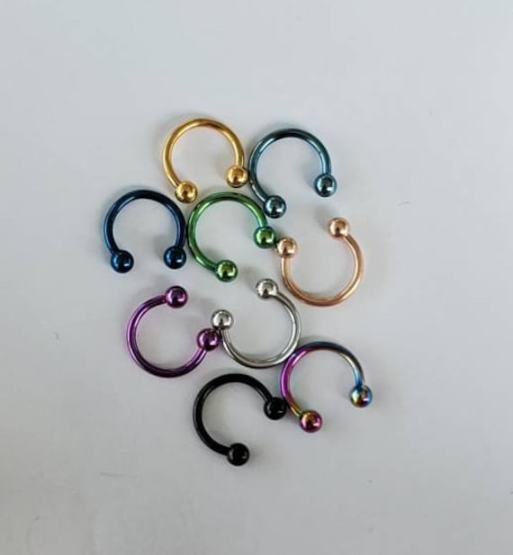 Titanium PVD 16g Septum Ring 8mm Blue Light Blue Purple Rainbow Black Rose Green Oil Gold Septum Ring Etsy