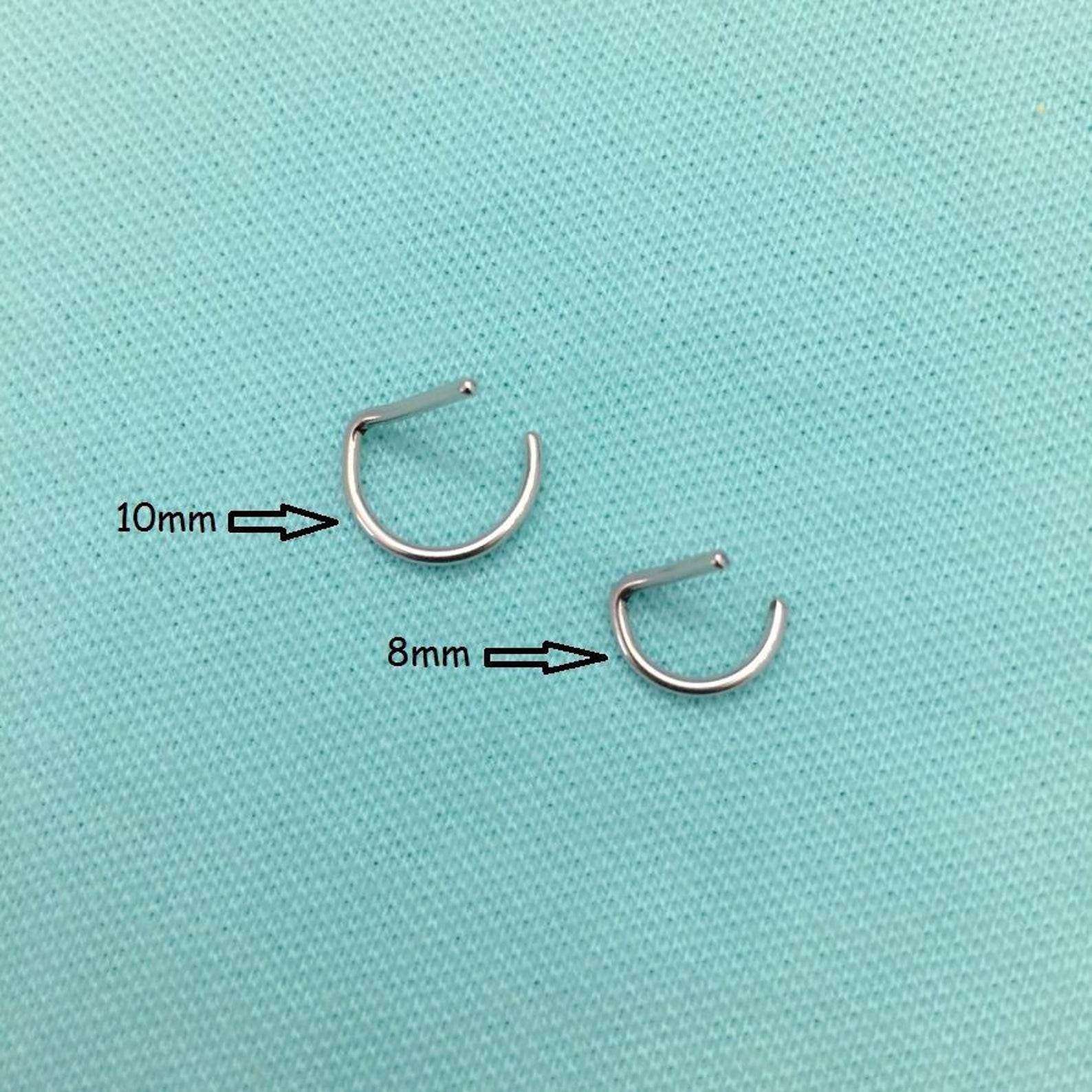 18g Septum Ring 2pcs ANNEALED Surgical Steel 18g - 10mm & 8mm "d" Shape ...