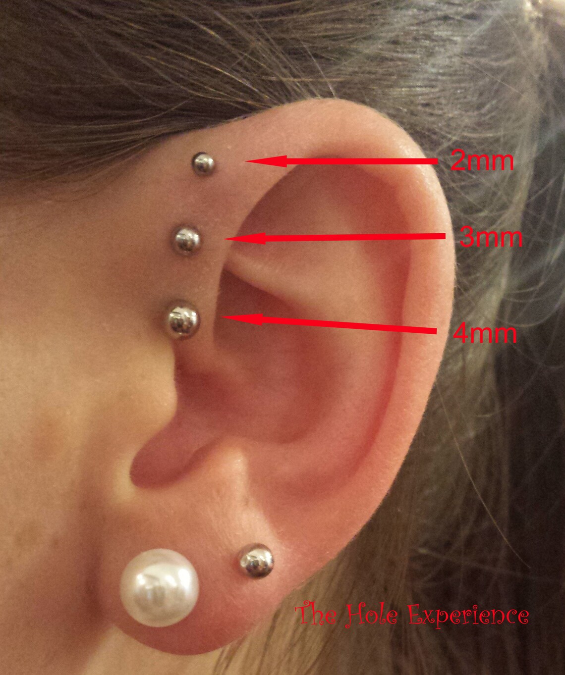 20g Tragus Ring, 20g, 2mm 3mm 4mm Balls, Labret Studs, 8mm Long (med ...