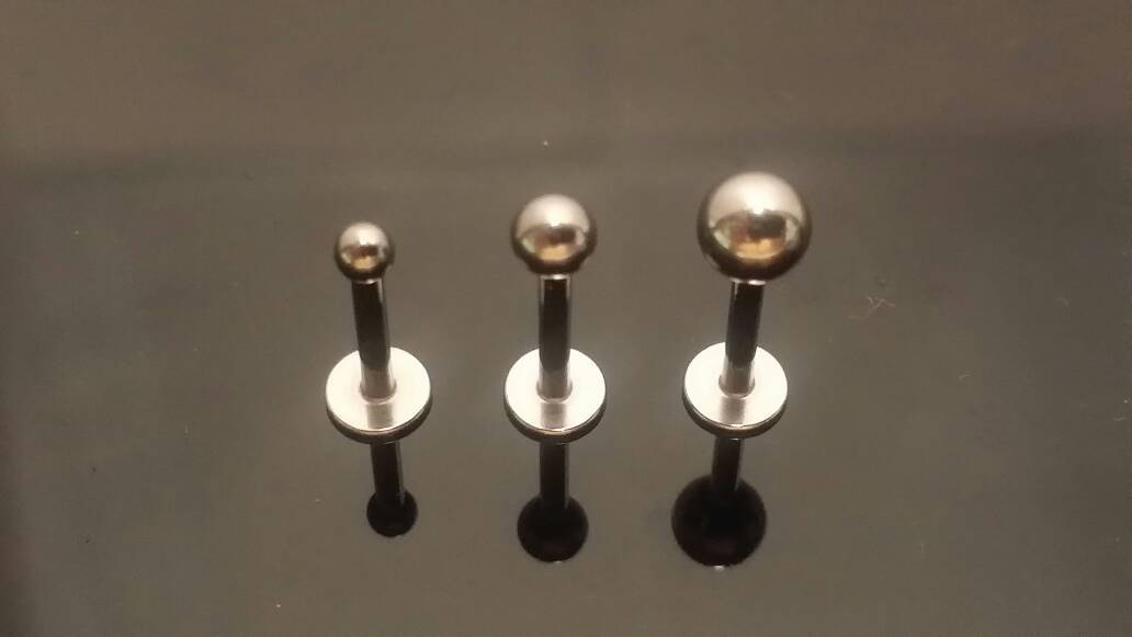 Triple Forward Helix 16g 2mm 3mm 4mm Balls Labret Studs - Etsy