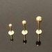 Gold Triple Forward Helix, 16g, 2mm 3mm 4mm Balls, Labret Studs, 6mm ...