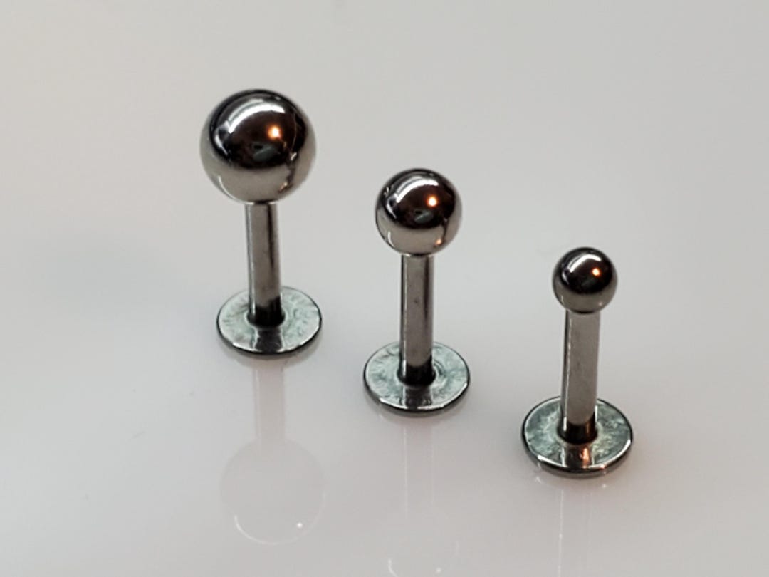 Tragus Ring 14g, 14g, 2mm 3mm 4mm Balls, Labret Studs, 6mm Small Flat ...