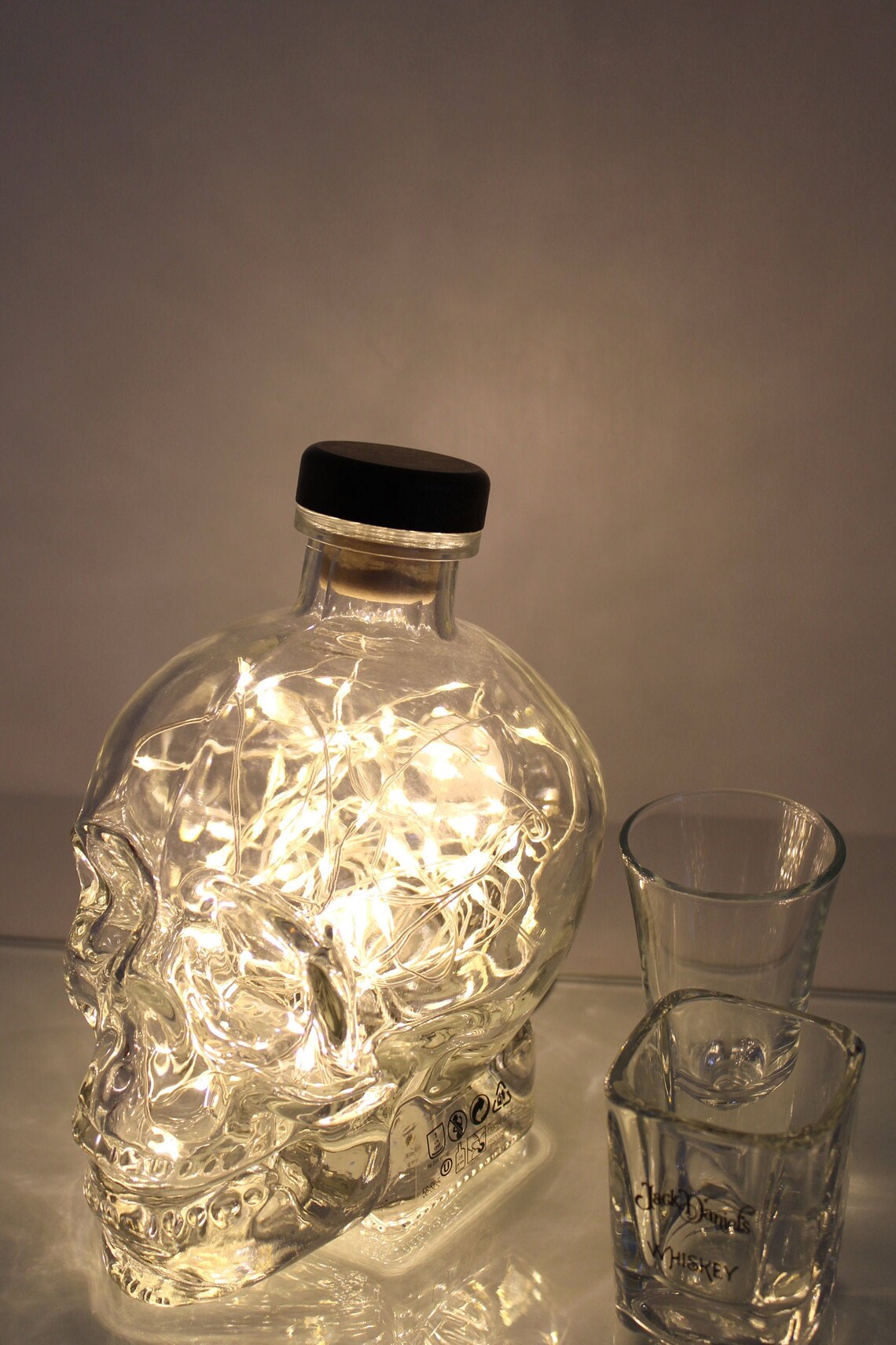 Crystal Head Vodka Bottle Light. Upcycled Bottle Lamp. Perfect - Etsy