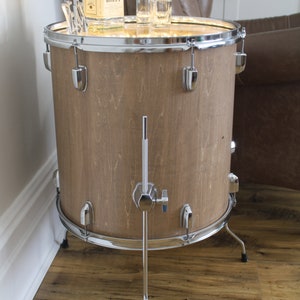 Unique Table or Gift for Drummers. Upcycled Drum Table With Glass Top ...