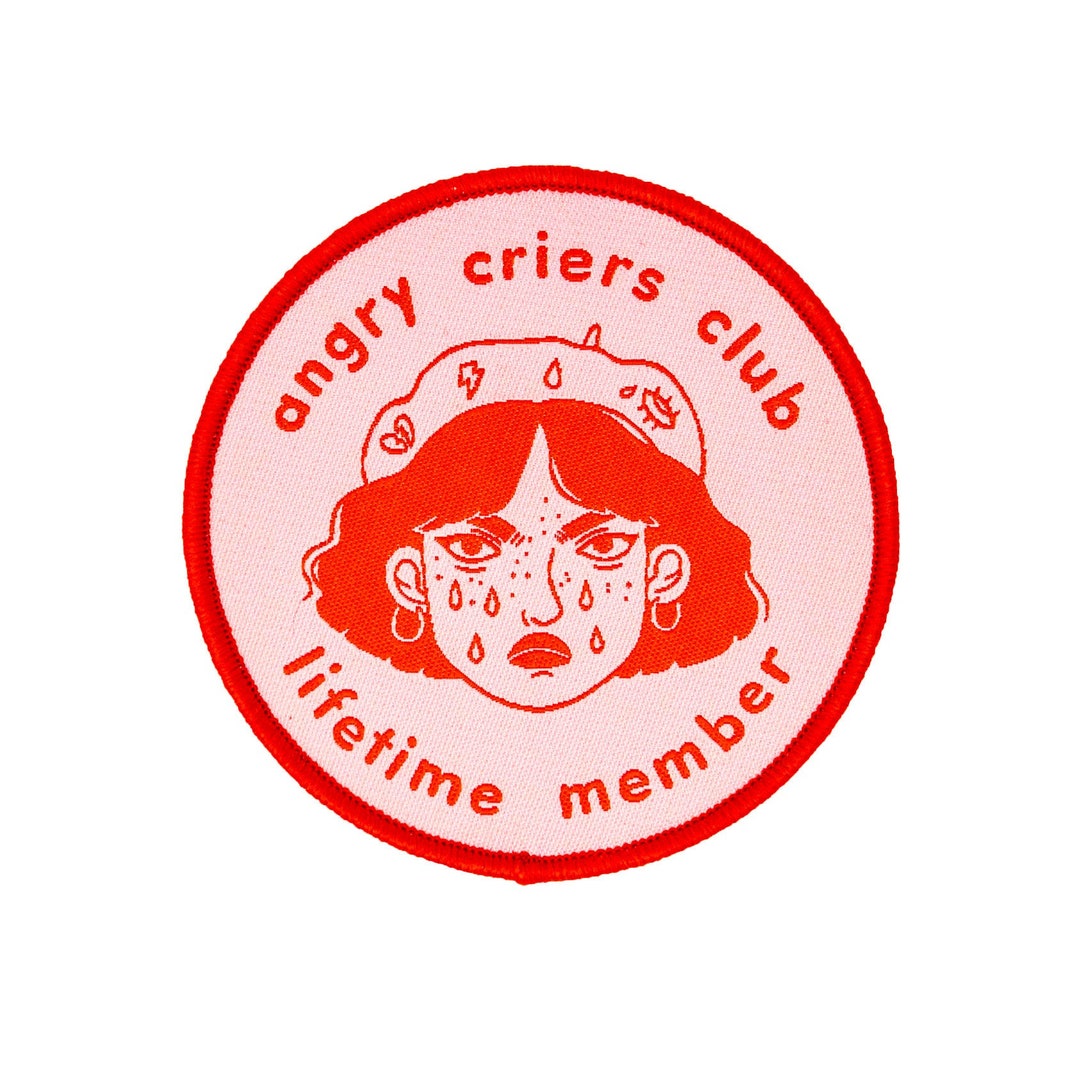 Angry Criers Club Embroidered Woven Iron on Patch Emotional Sensitive ...