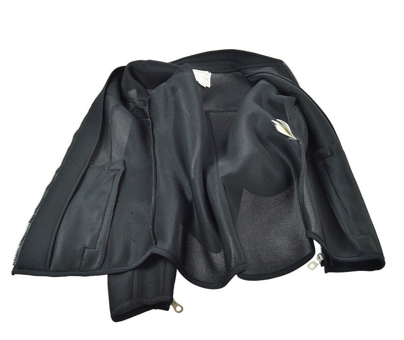 Vintage CHANEL Monogram Logo CC Black Mesh Jacket Puffer Sport - Etsy