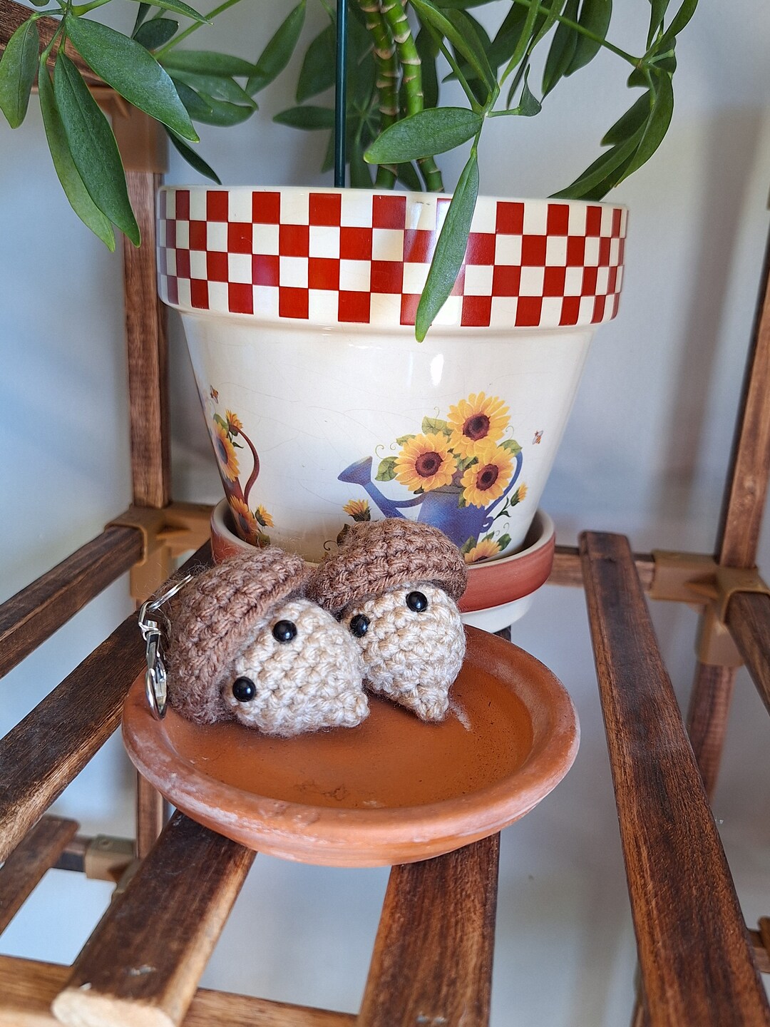 Acorn Popper Plush Key Chain Crochet Soft Toy bag Charm Cottagecore ...