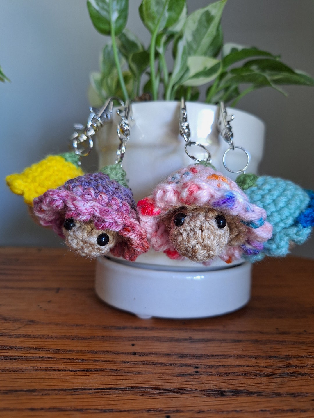 Flower Popper Plush Key Chain | Crochet Soft Toy |bag Charm ...