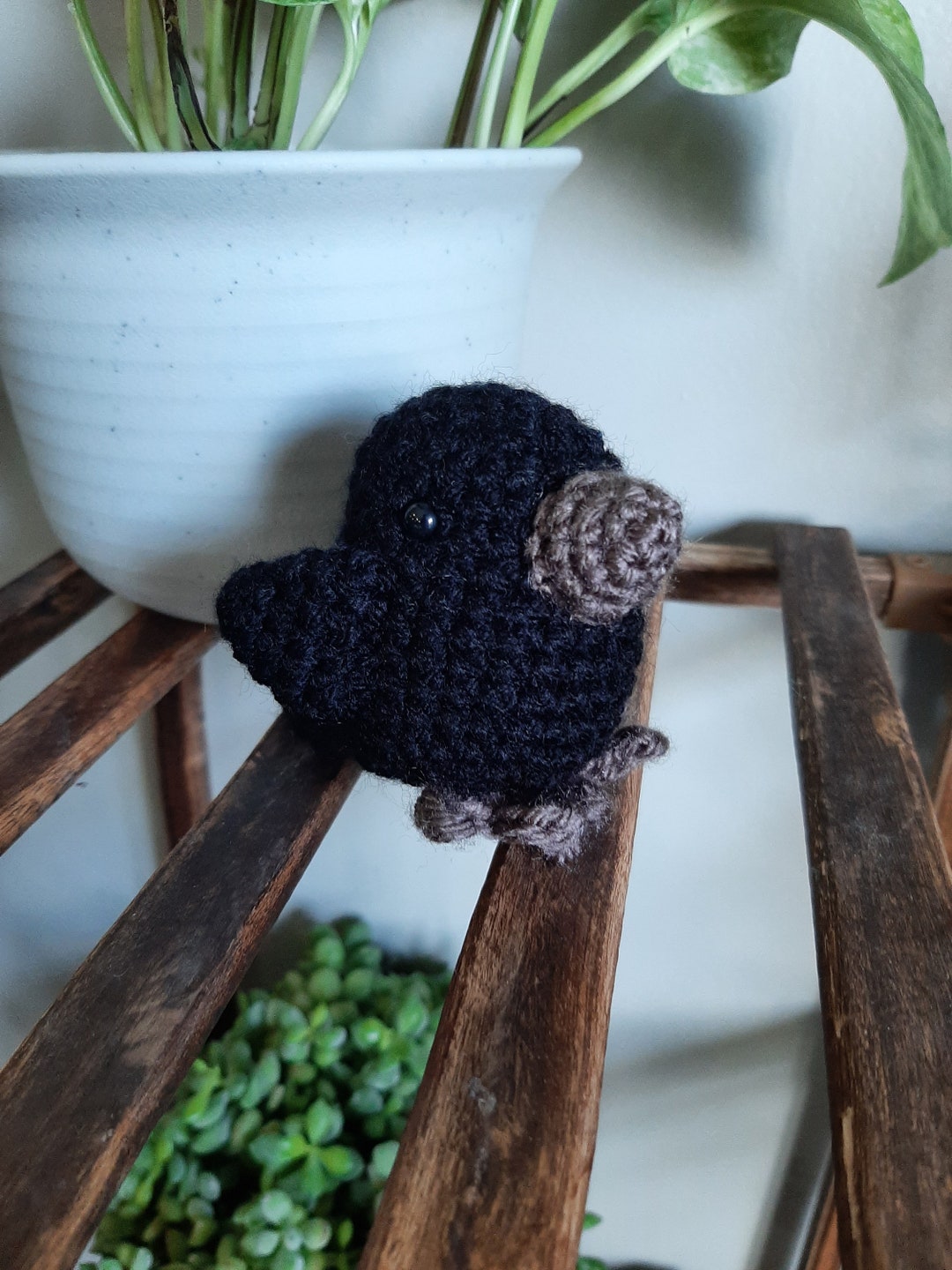 Mini Crochet Crow Baby Raven Halloween Plushie Witchy Decor Halloween ...