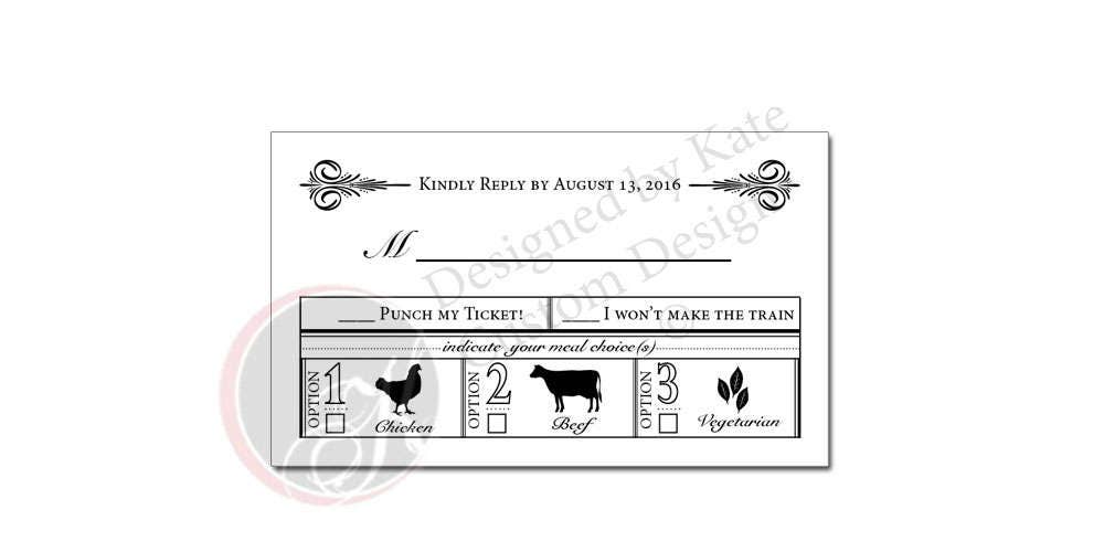 Vintage Train Ticket Wedding Invitation Set - Etsy