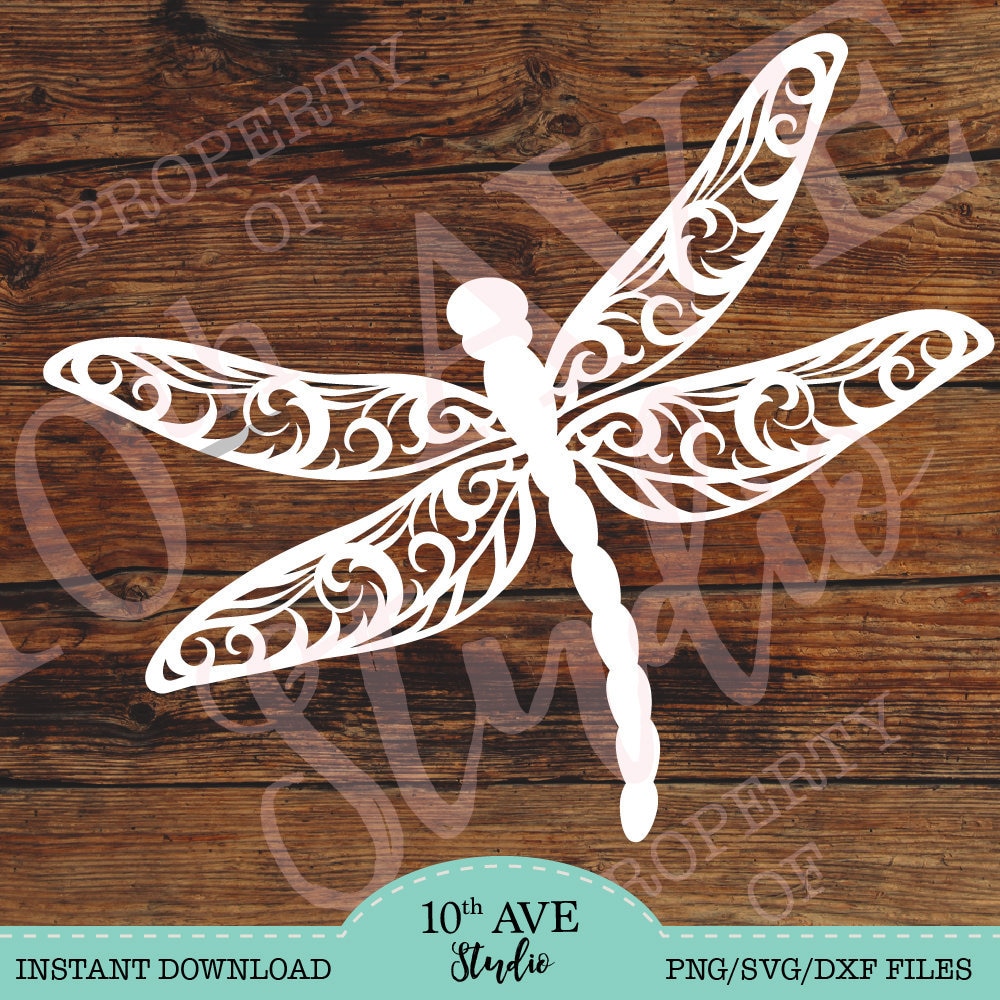 2 Layer/color Fancy Swirly Dragonfly SVG/DXF/PNG Cut Files - Etsy