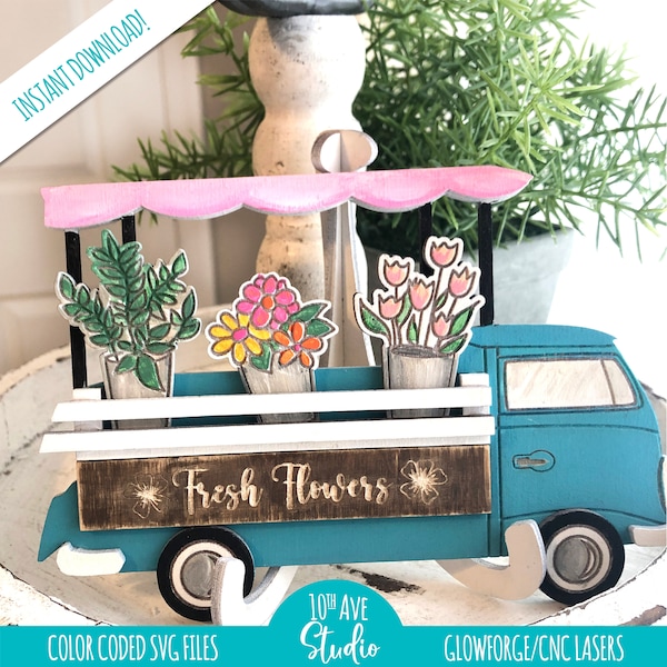 Flower Truck Svg - Etsy