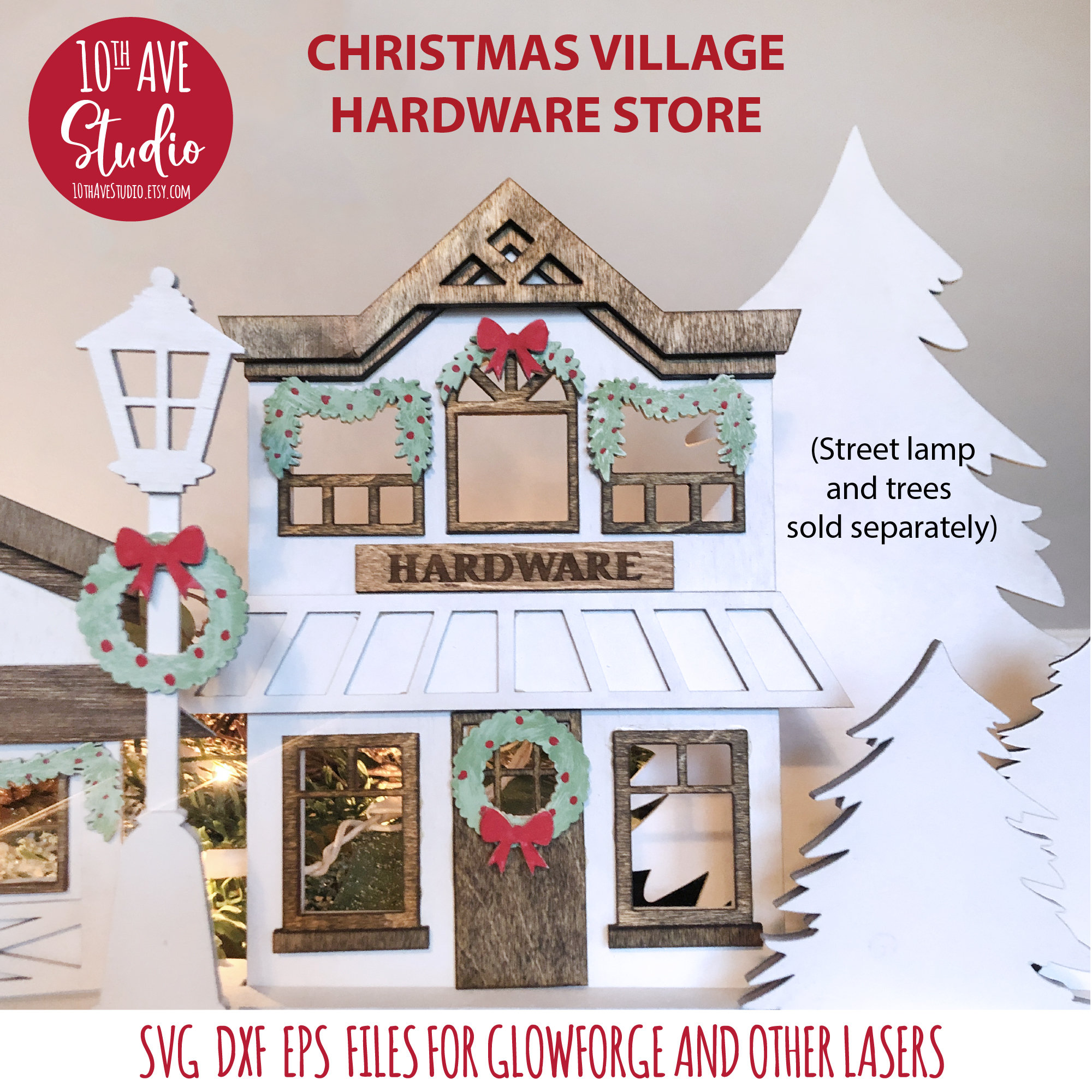 Christmas Village Hardware Store SVG DXF EPS Cut Files for - Etsy