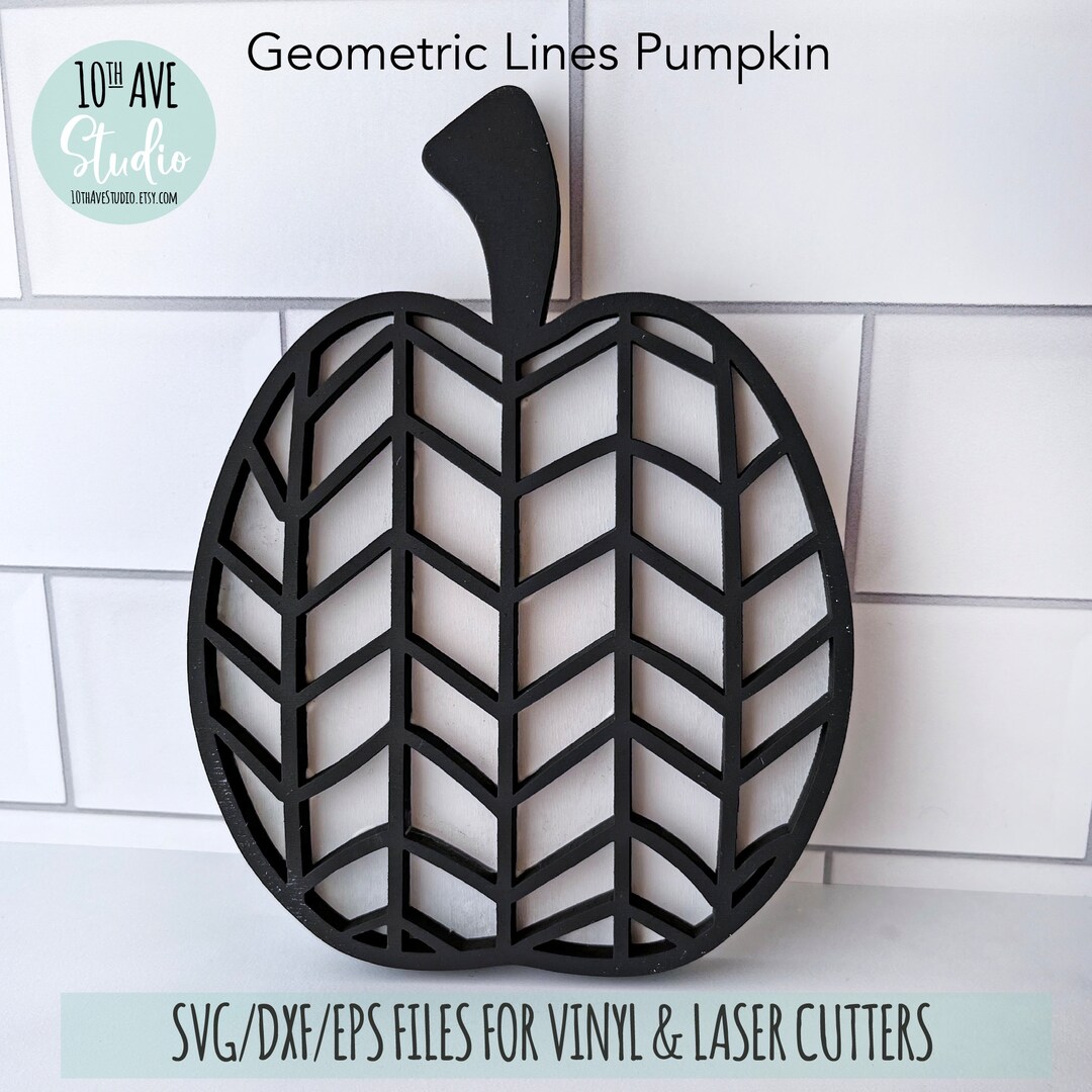Geometric Lines Pattern Pumpkin Wall Decor or Tier Tray SVG EPS DXF ...