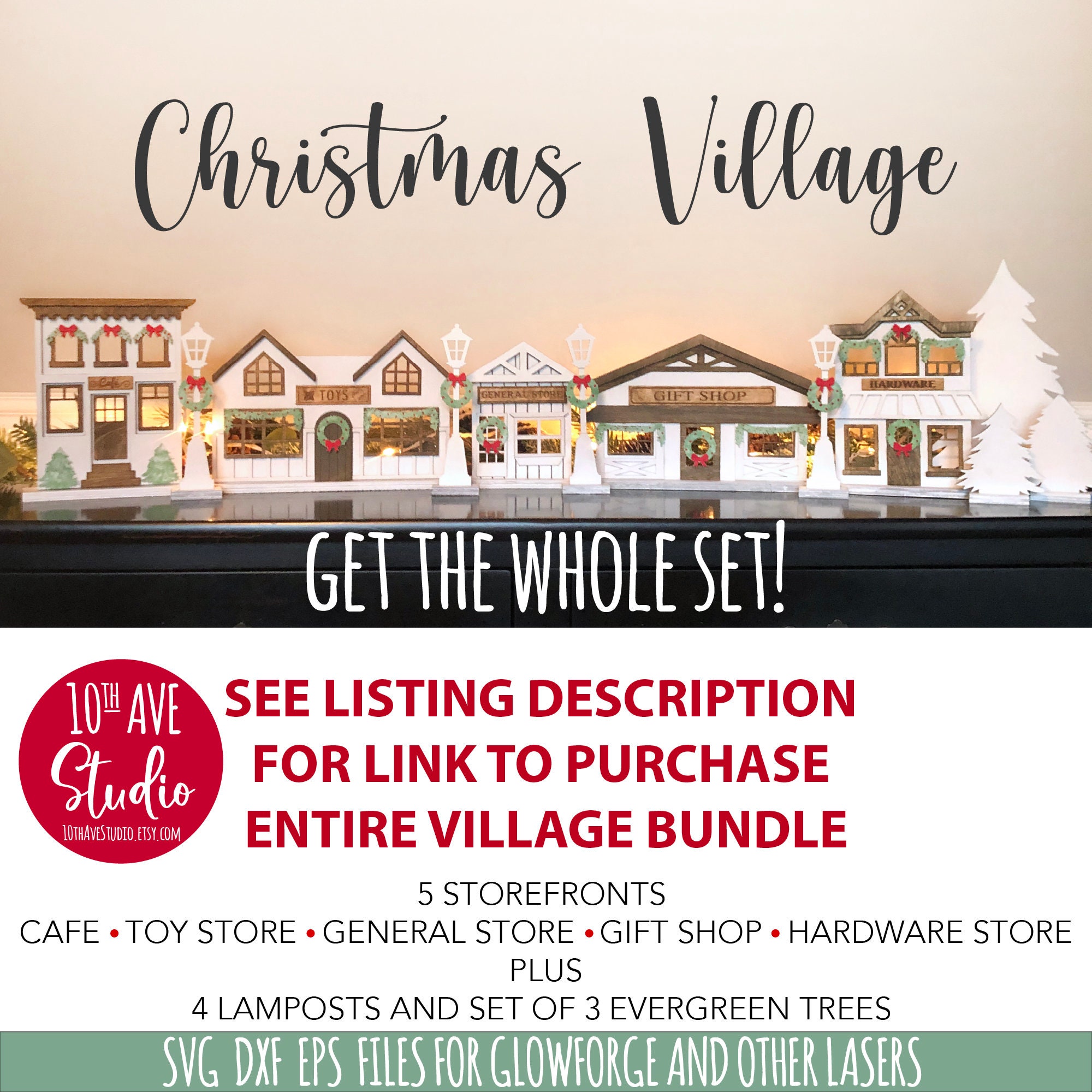 Christmas Village Hardware Store SVG DXF EPS Cut Files for - Etsy