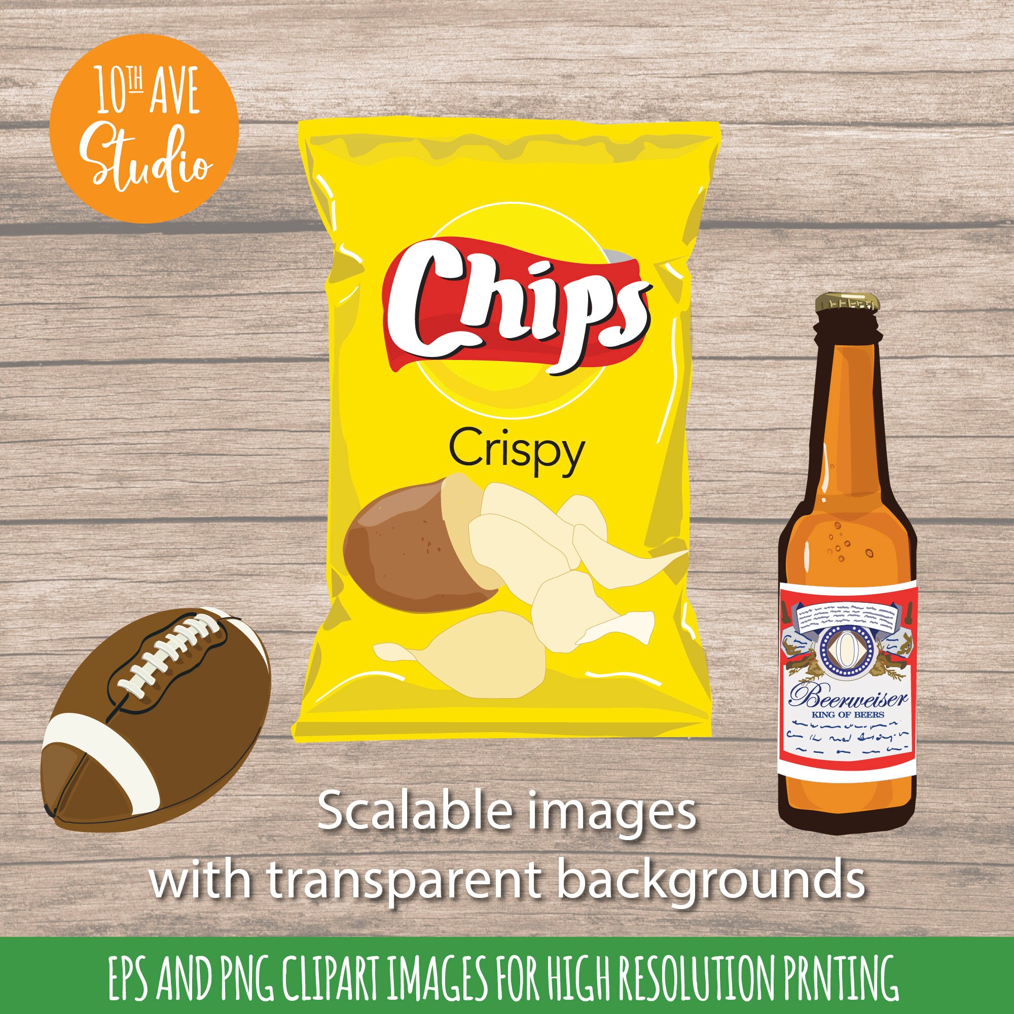 Football Super Bowl Party Clipart EPS and PNG Tailgate - Etsy