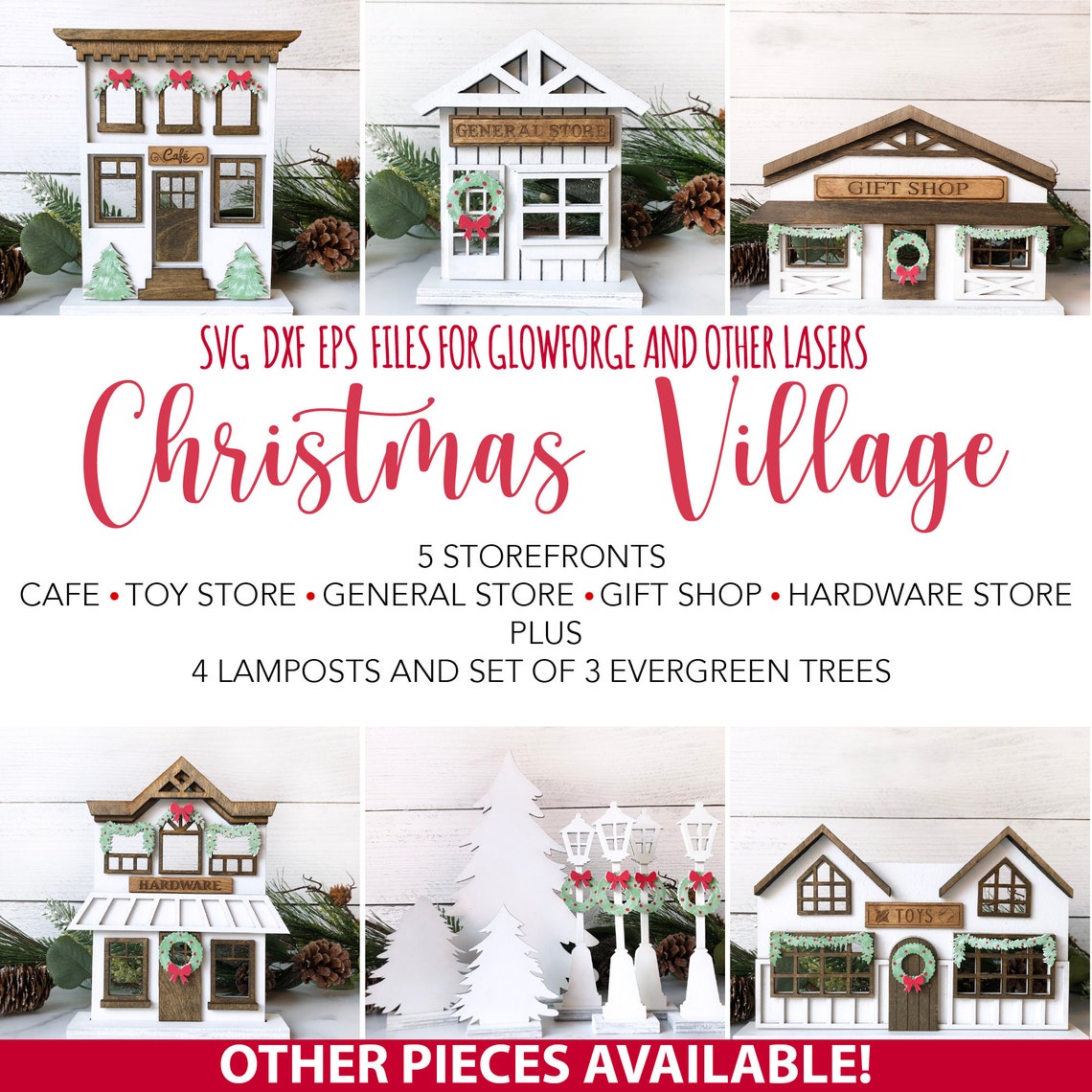 Christmas Village Hardware Store SVG DXF EPS Cut Files for - Etsy