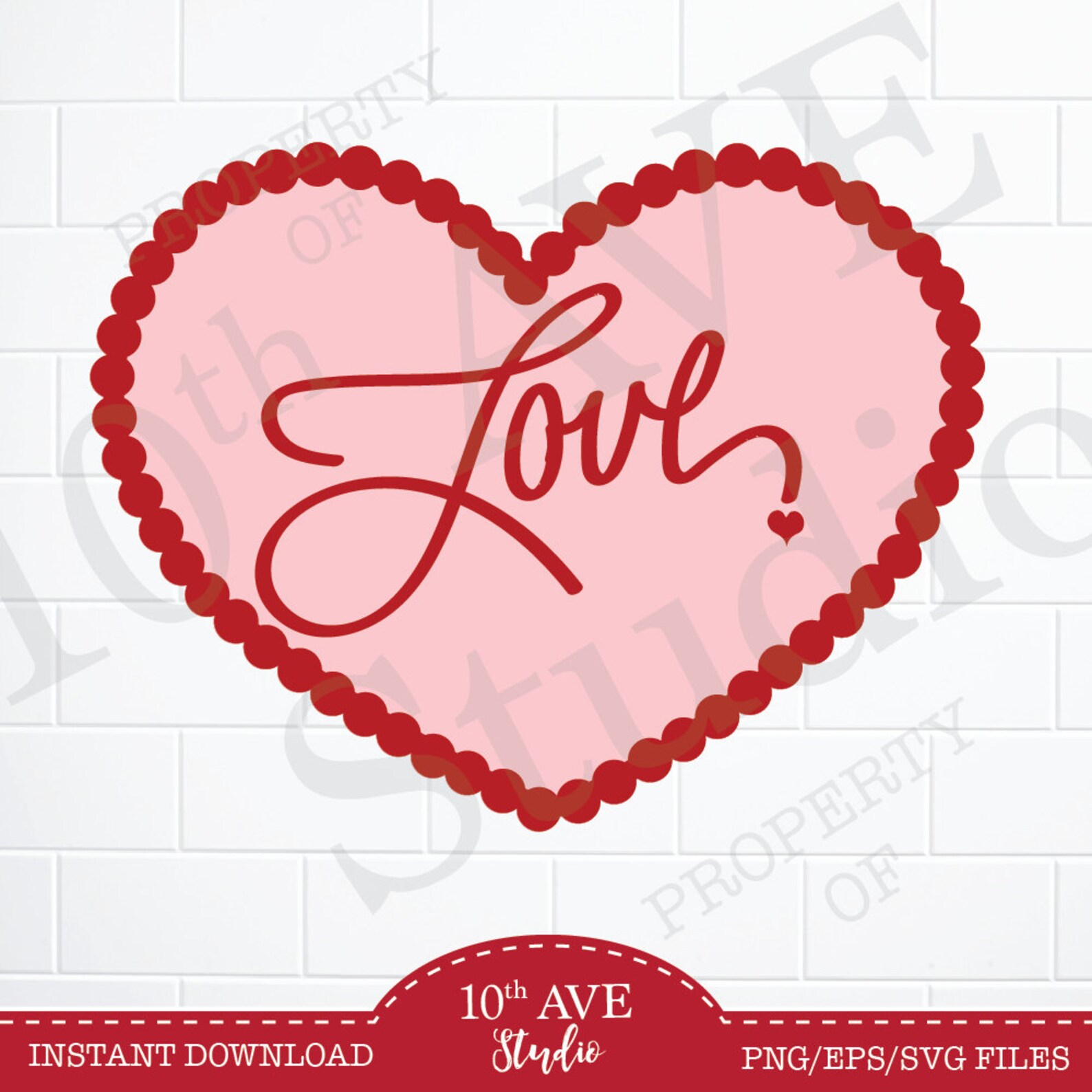 Valentine Beaded Border Heart SVG/PNG/EPS Clipart and Cut - Etsy